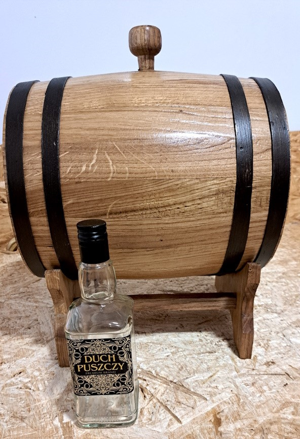 Beczka dębowa 12L z mosiężnym kranem Idealna na alkohol whisky koniak ...